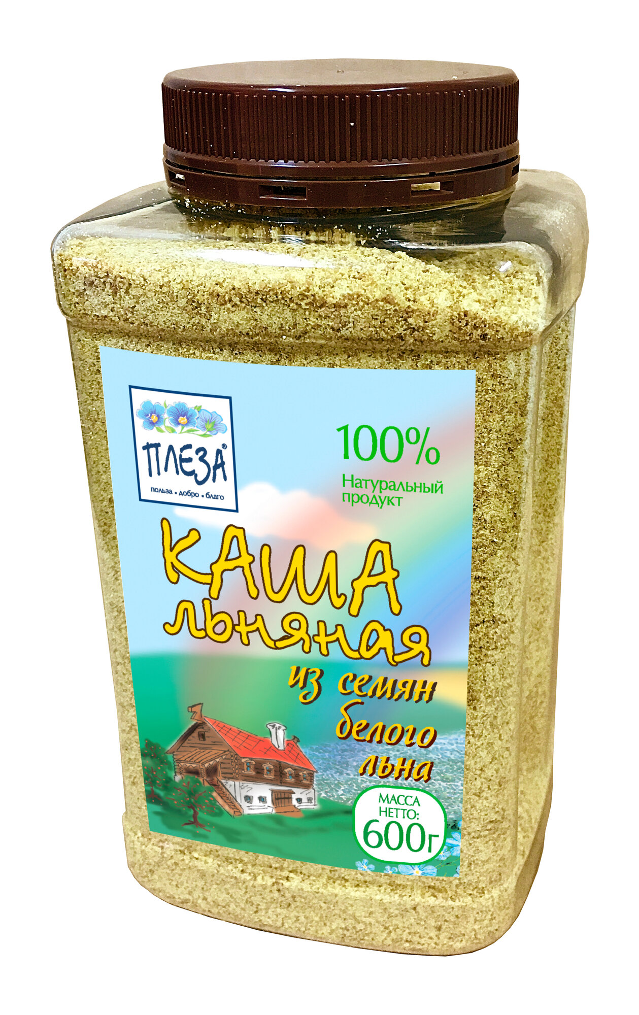 Каша льняная натуральная из семян белого льна 600 г, без варки