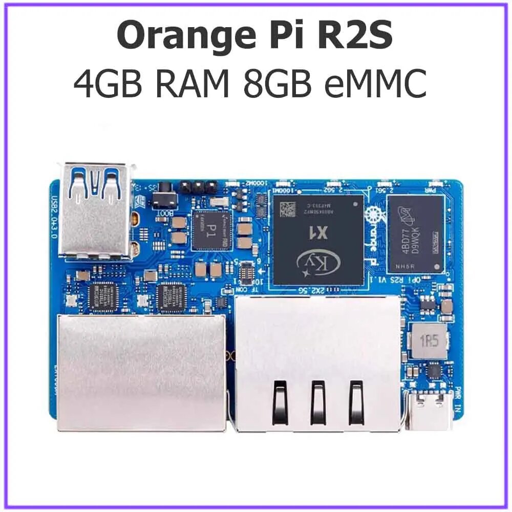 Geekdiytime Orange Pi R2S Одноплатный компьютер 2/4 ГБ ОЗУ 4GB RAM 8GB eMMC
