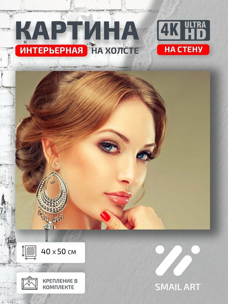 Картина на холсте интерьерная 40 на 50 на стену Глаза Portrait для кабинета портрет декор