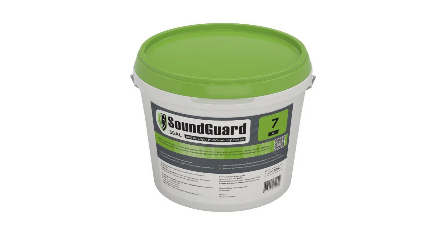 Герметик акриловый звукоизоляционный SoundGuard Seal белый 7 кг
