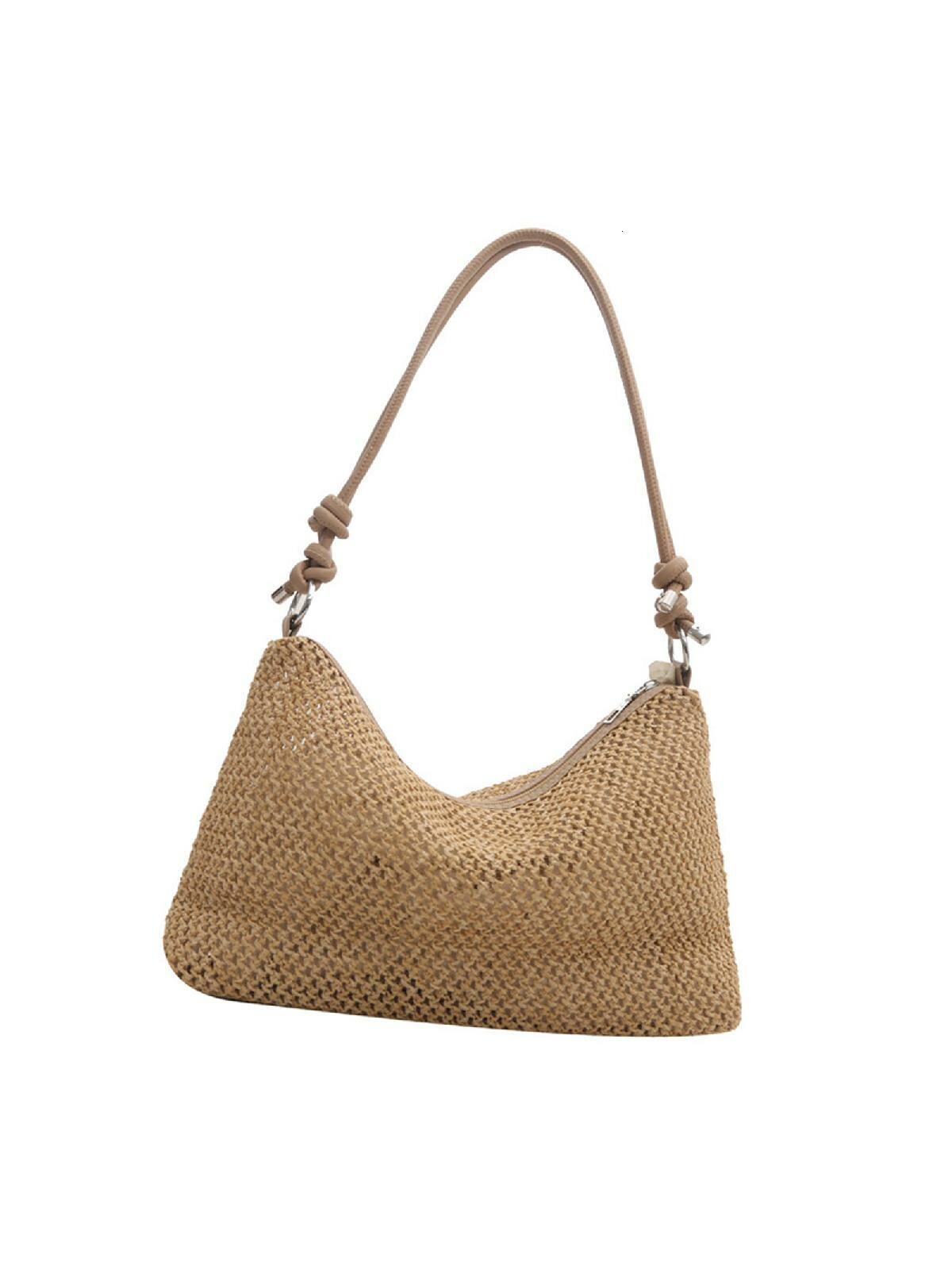 Практичная соломенная сумка через плечо, наплечная сумочка, дорожная сумочка для модных женщин