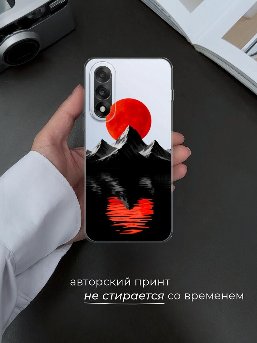 Чехол на OnePlus Nord 5 / Ван Плас Норд 5 с принтом Черная гора, прозрачный — фото 1