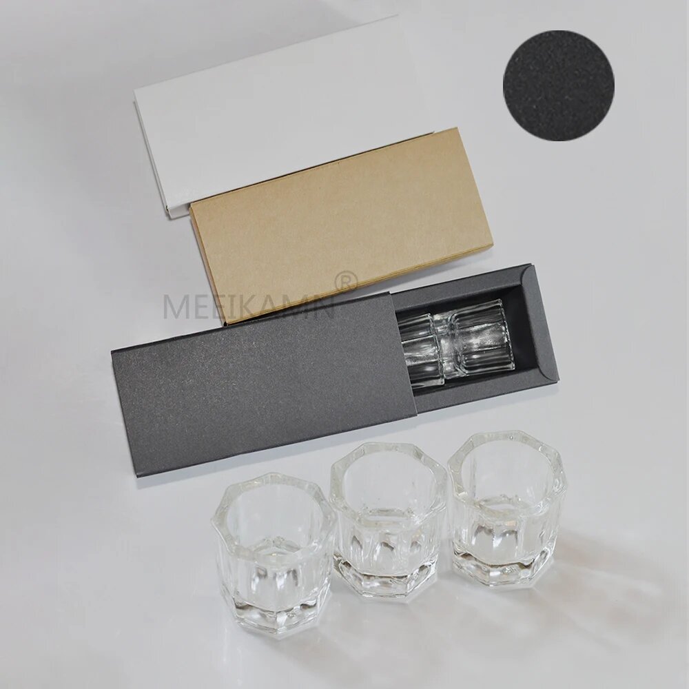 3PCS Glass Container Краска Смешивание цвета Макияж Мини-чаша Клей для ресниц Татуировка Чернила Пигментный дисплей Лак