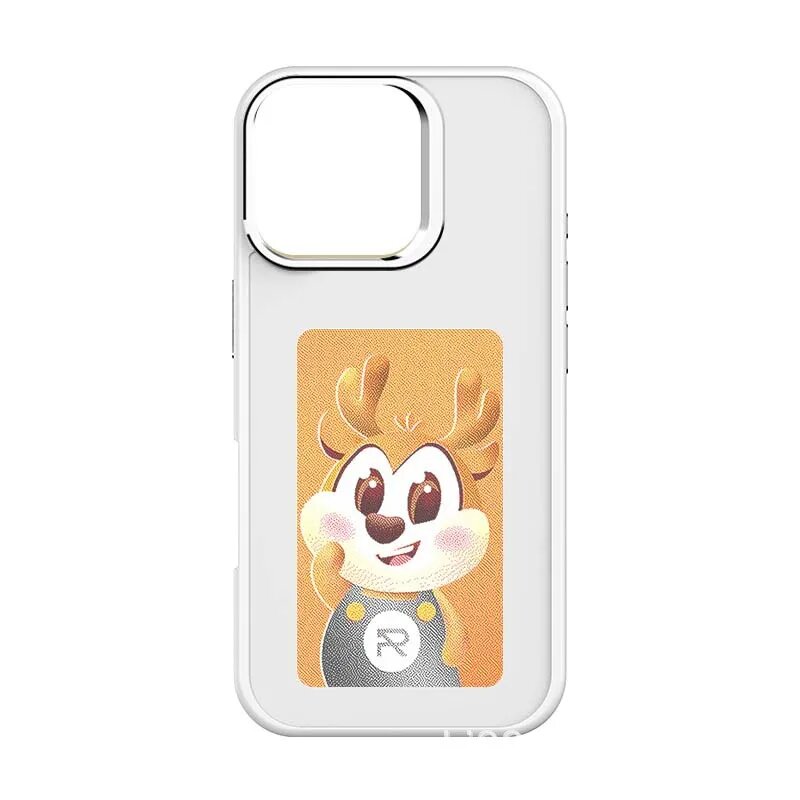 NFC для IPhone 17/16/15/14/13 Pro Max, 6-цветные чехлы для мобильных телефонов E-ink, передача изображения на экране, сделай сам, без батареи, технический чехол для телефона iPhone17 Про Макс, White