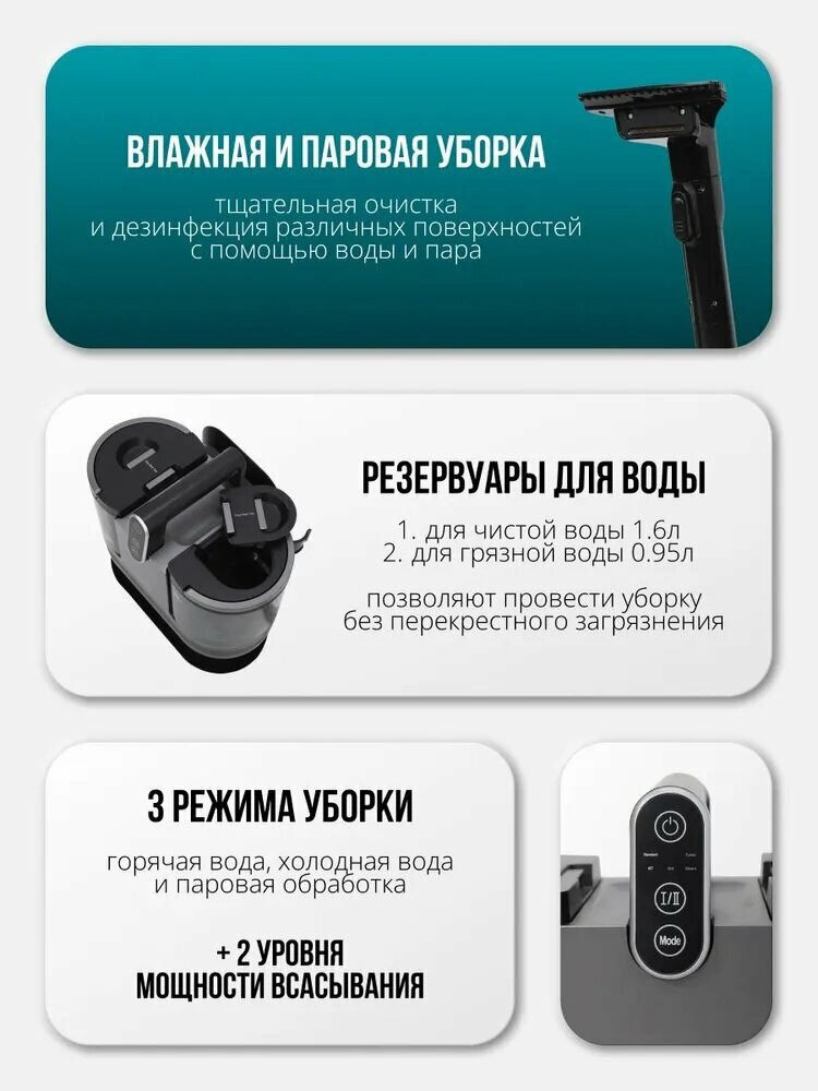 Моющий пылесос для мебели и ковров с функцией пара, для мебели и ковров, аквафильтр, функция пара — фото 1