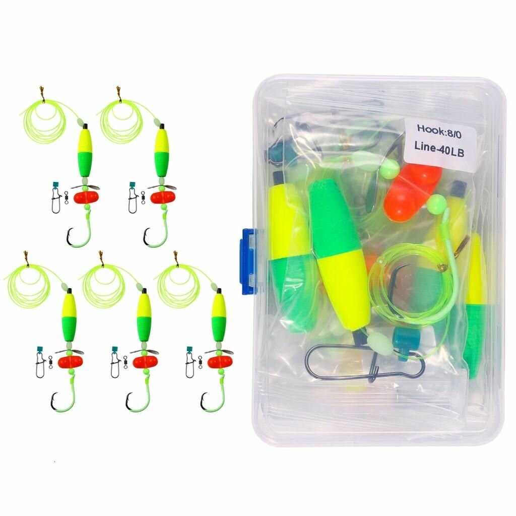 Оснастка для ловли сома, зеленый желтый - No. 8