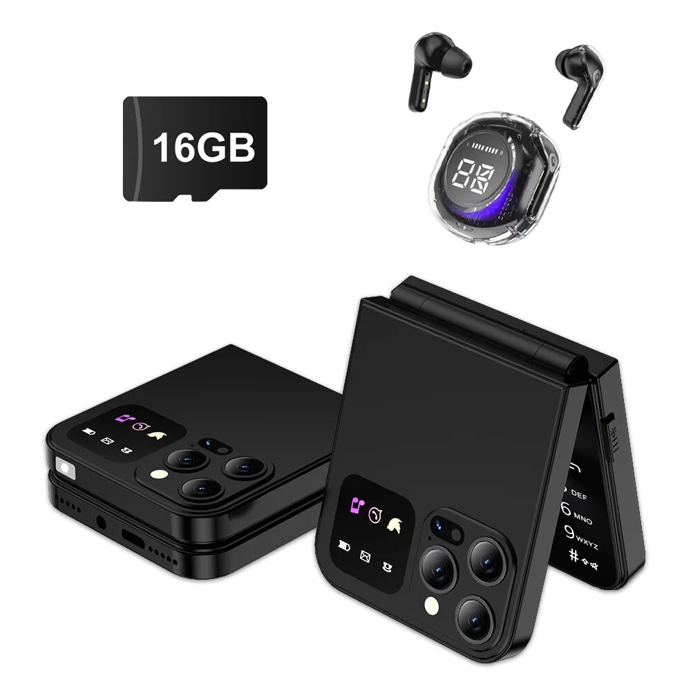 SERVO A50 PR0 Flip Mobile Phone Dual SIM 2G Network Blacklist Auto Call Record FM Radio Flashlight Type-C Camera Foldable Phones