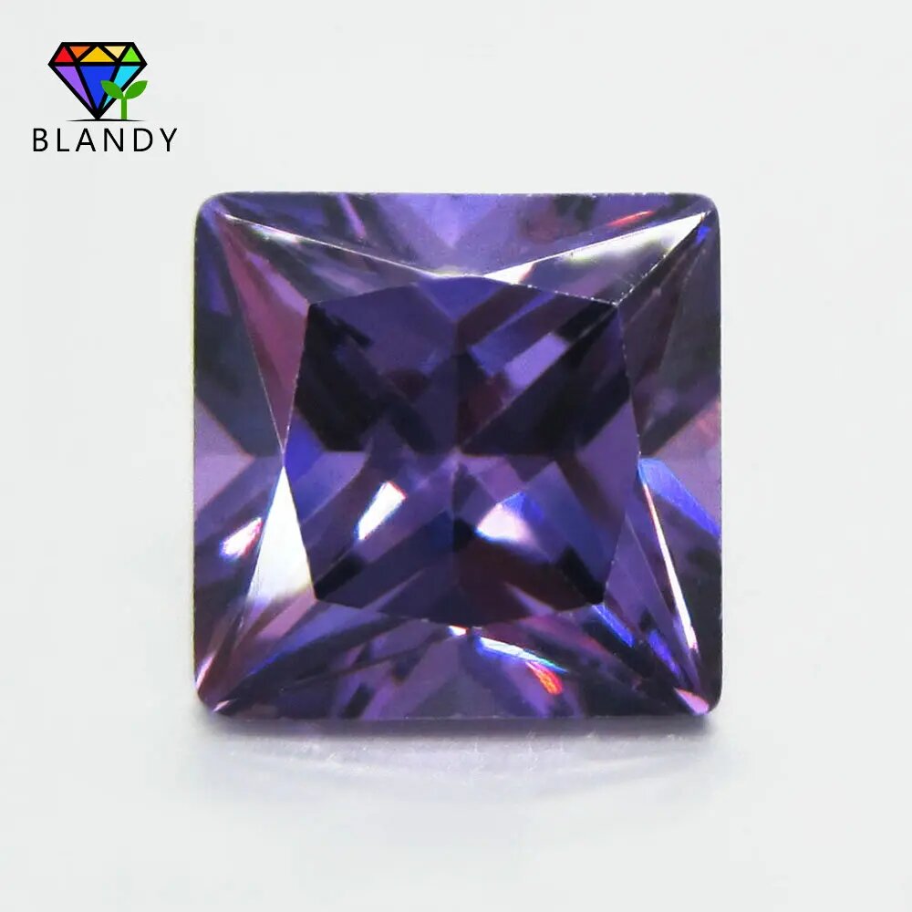 Кубический цирконий, 50 шт, размер 2*2 мм ~ 10*10 мм, QINGYIGEM Фиолетовый, 7x7mm, Amethyst