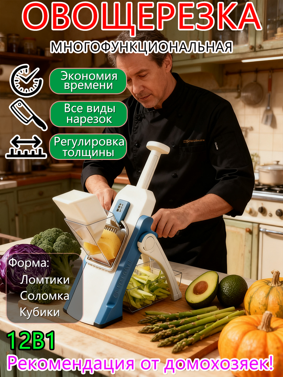 Измельчитель электрический кухонный, многофункциональный универсальный чоппер-измельчитель с 3 чашами