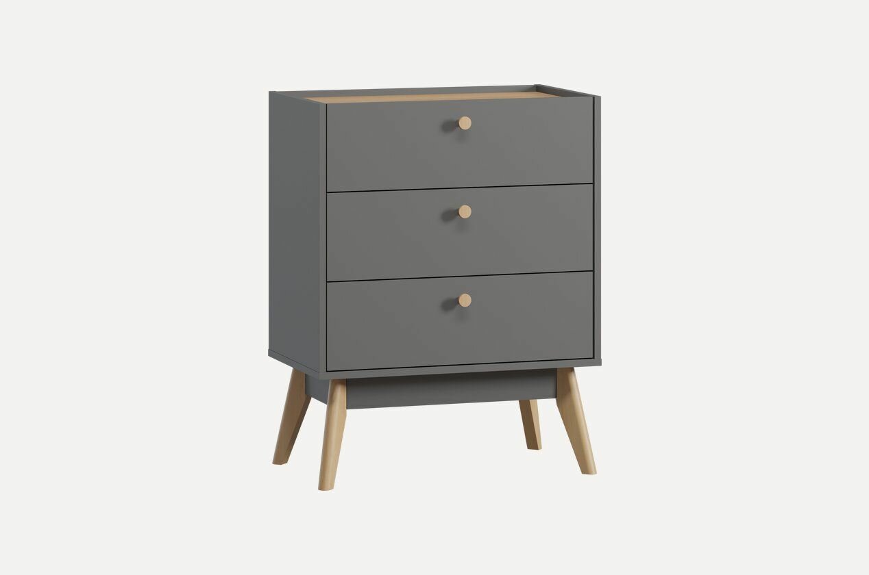 Комод Торвалль-1 Grey, divan.ru, 68х40х87 см, серый, лдсп