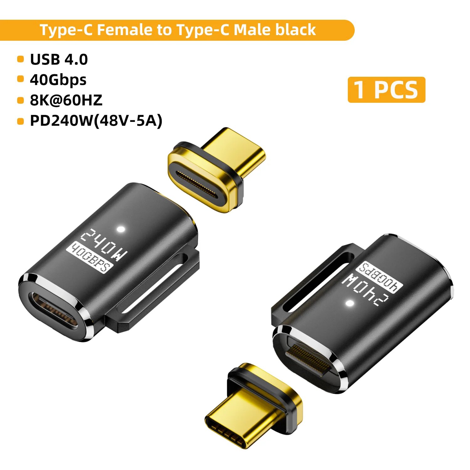 Магнитный Адаптер USB4.0 Thunderbolt3/4 USB-C На Type-C 240 Вт 40 Гбит/с С Кабелем Для Быстрой Зарядки И Конвертером Для 8K П.