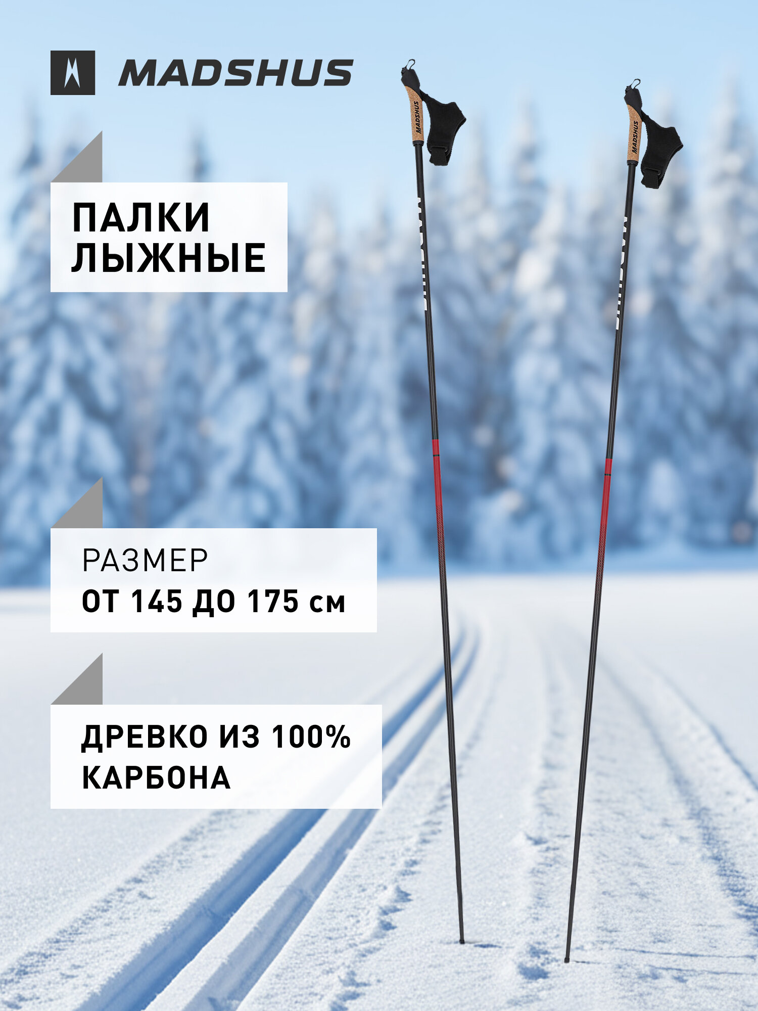 Палки для беговых лыж Madshus Nordseter Carbon