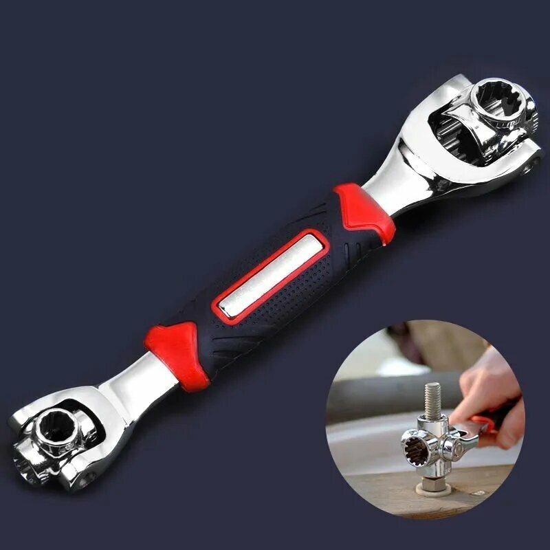 Ключ универсальный гаечный для ремонта 48 в 1, 8-19 мм, комбинированный многофункциональный с поворотом головки на 360 градусов