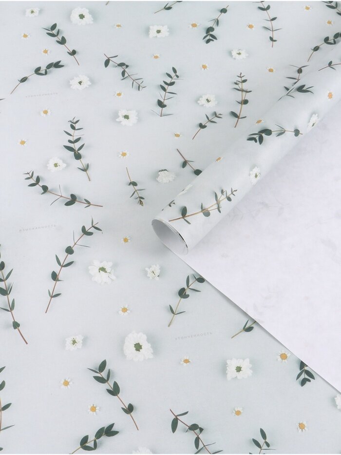 Бумага упаковочная крафт Цветы, 70×100 см, 10 шт.