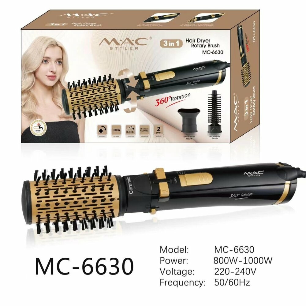 Фен для сушки волос, щетка для укладки волос MAC STYLER MC-6630
