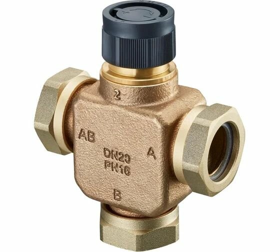 Вентиль Oventrop Tri-CTR, смесительный, трёхходовой, DN-25, M30x1,5, НГ, плоское уплотнение