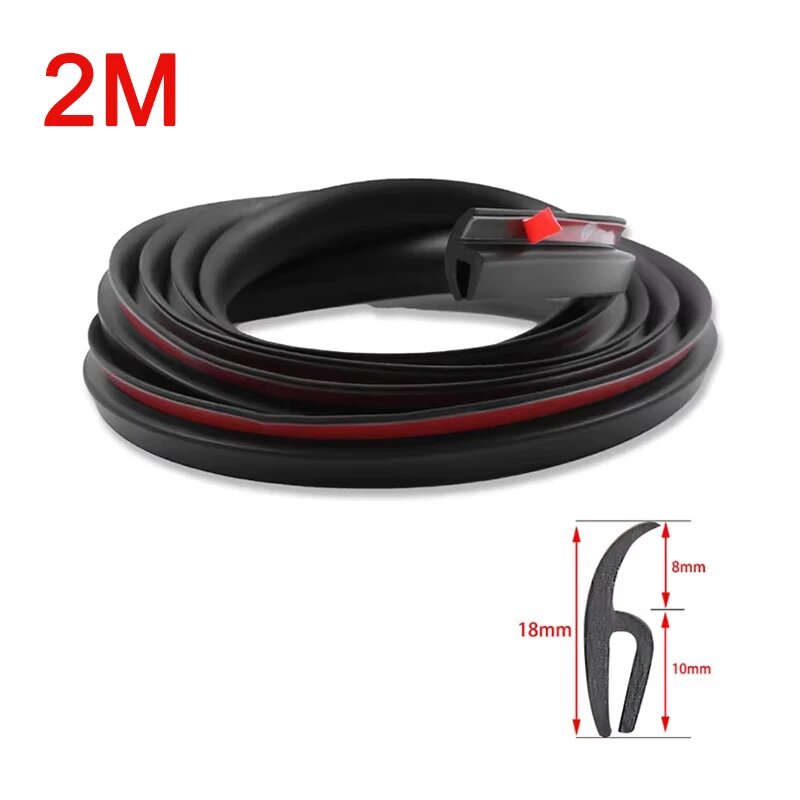 Уплотнительная Лента Для Лобового Стекла Автомобиля, Резиновая, Звукоизоляционная, Пылезащитная, H-образная, 2 М