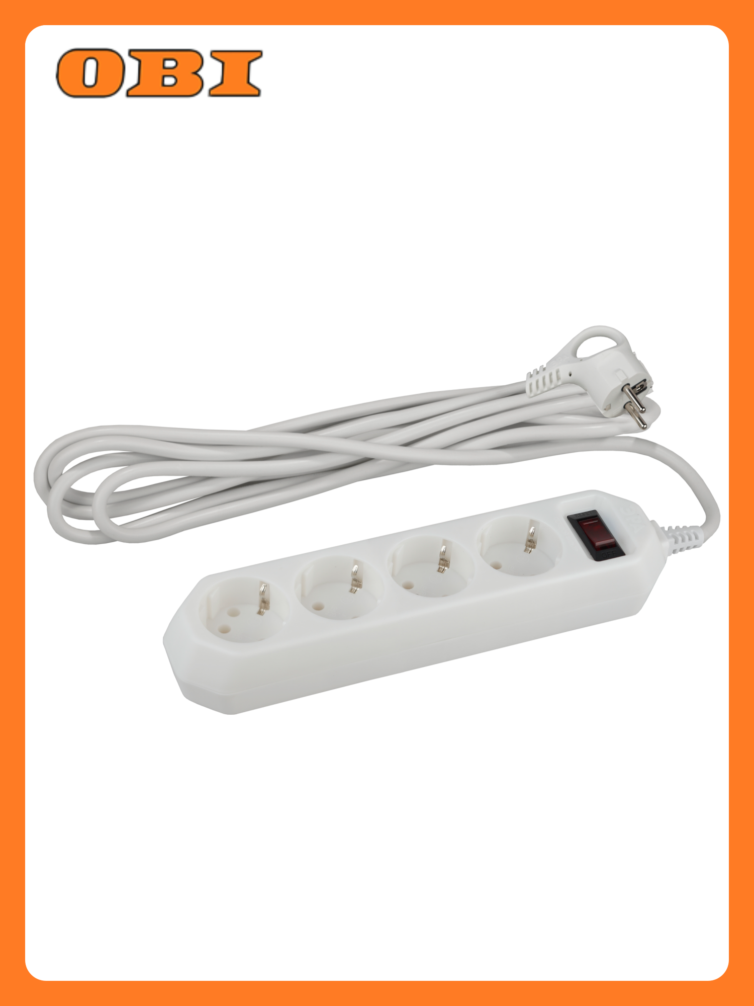 Сетевой фильтр ЭРА USF-M-4es-1.5m-W с защитой (термо) с заземлением с выключател