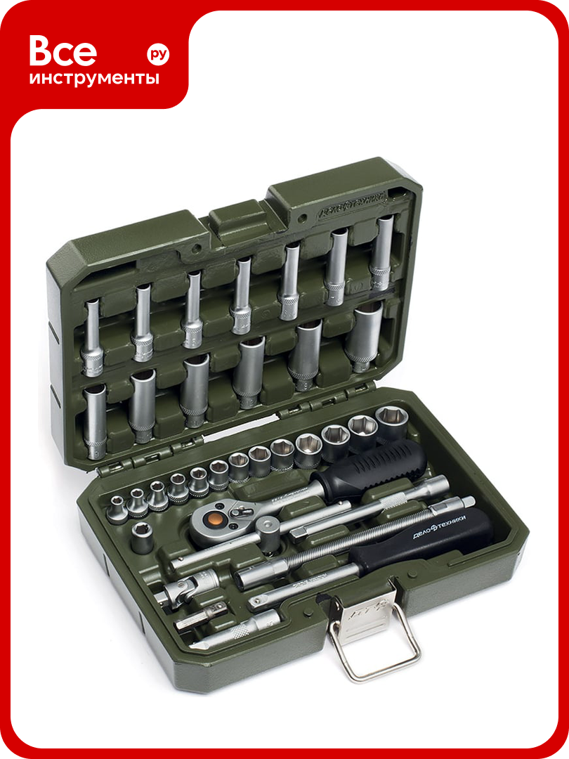 Набор Дело Техники головок и принадлежностей 1/4", 35 предм. 600735, пластик