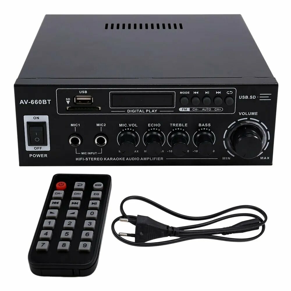 Усилитель Звука AV-660BT Bluetooth - Мощности Вилка ЕС