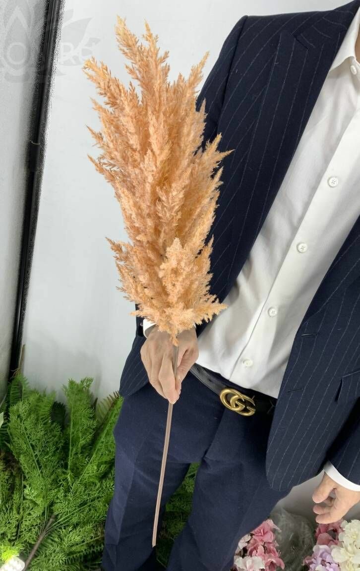 Искусственные цветы для декора пампасная трава бежевая 70 см премиум