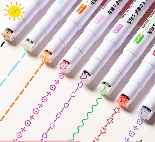 Капиллярная ручка, роликовый штамп, палочка для каллиграфии, тонкая метка для рисования, 6 штук