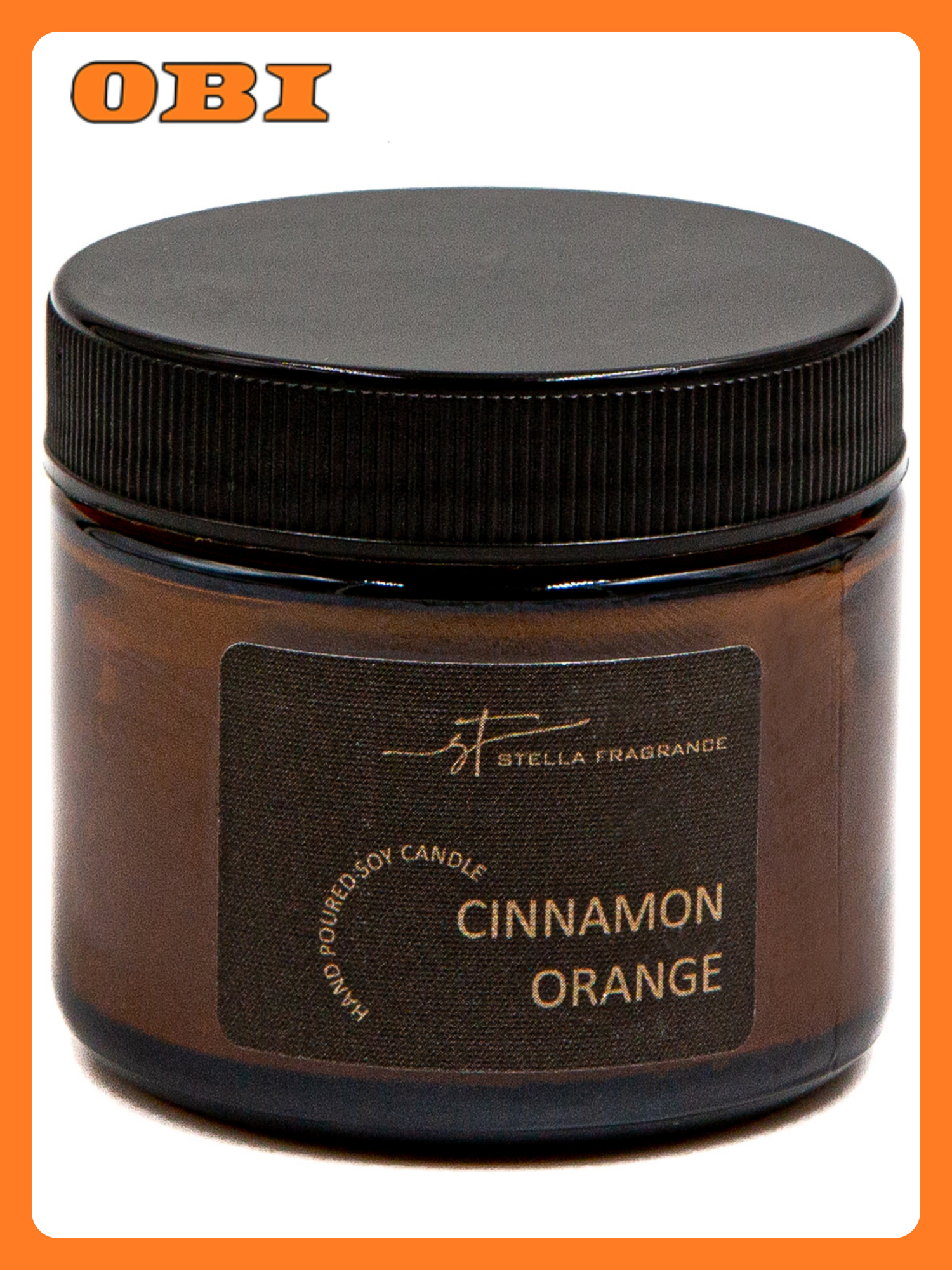 Свеча ароматическая Stella Fragrance Cinnamon Orange, 50 г, цилиндрическая, белая