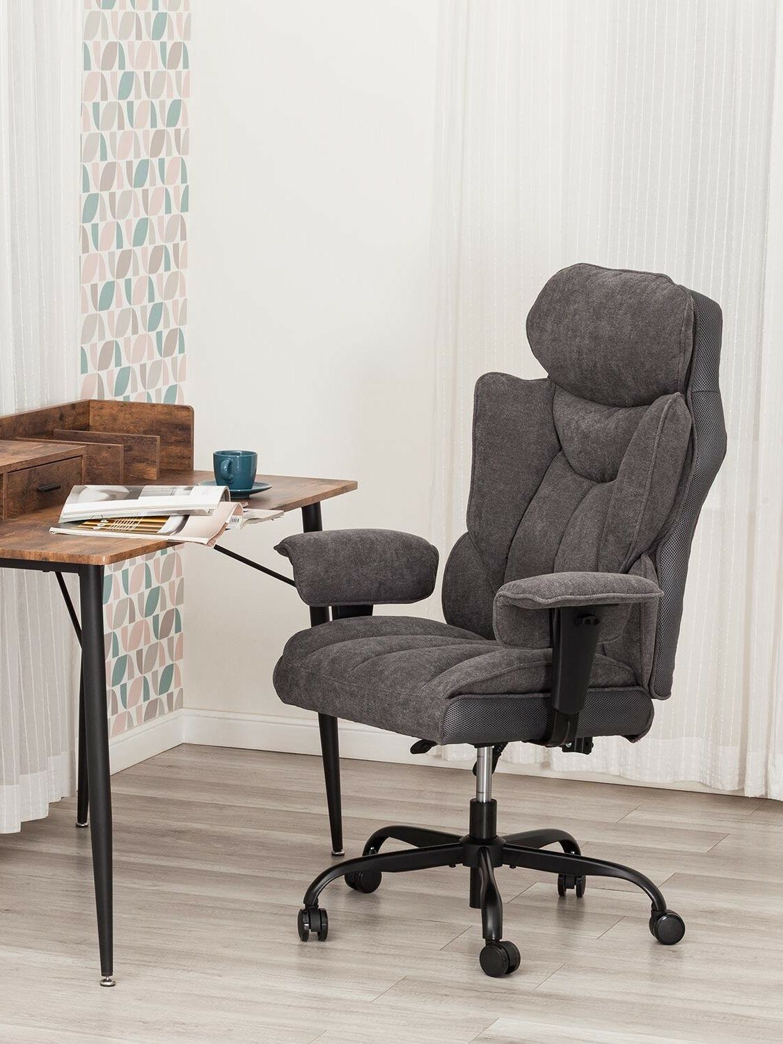 Компьютерное кресло руководителя TetChair Comfy BL, ткань, серый