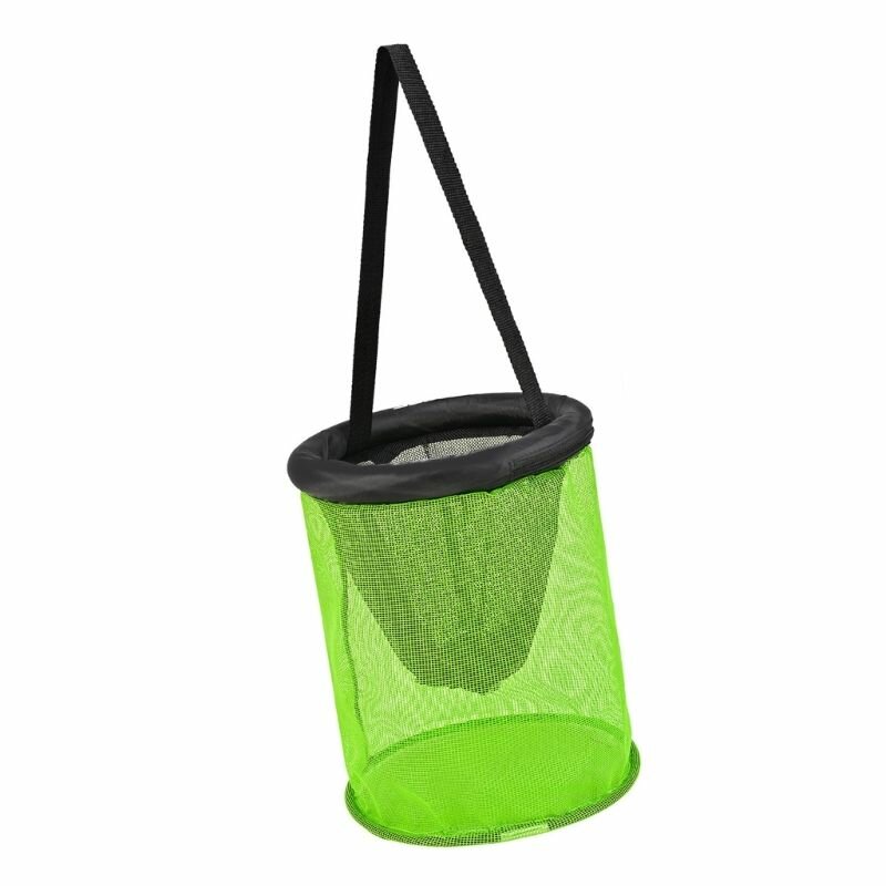 Круглая плавучая корзина для рыбы-25 см с черным краем и зеленой сеткой