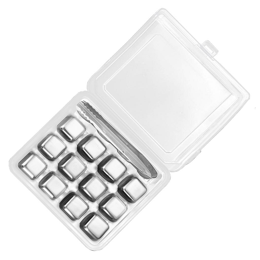 12 шт. Нержавеющие стальные кубики для охлаждения напитков