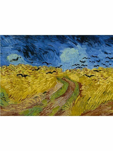Набор для самостоятельной вышивки алмазами 5D Знаменитые картины Ван Гога- круглая алмазная мозаика размером 40x50 см для украшения стен дома,40X50CM, белый