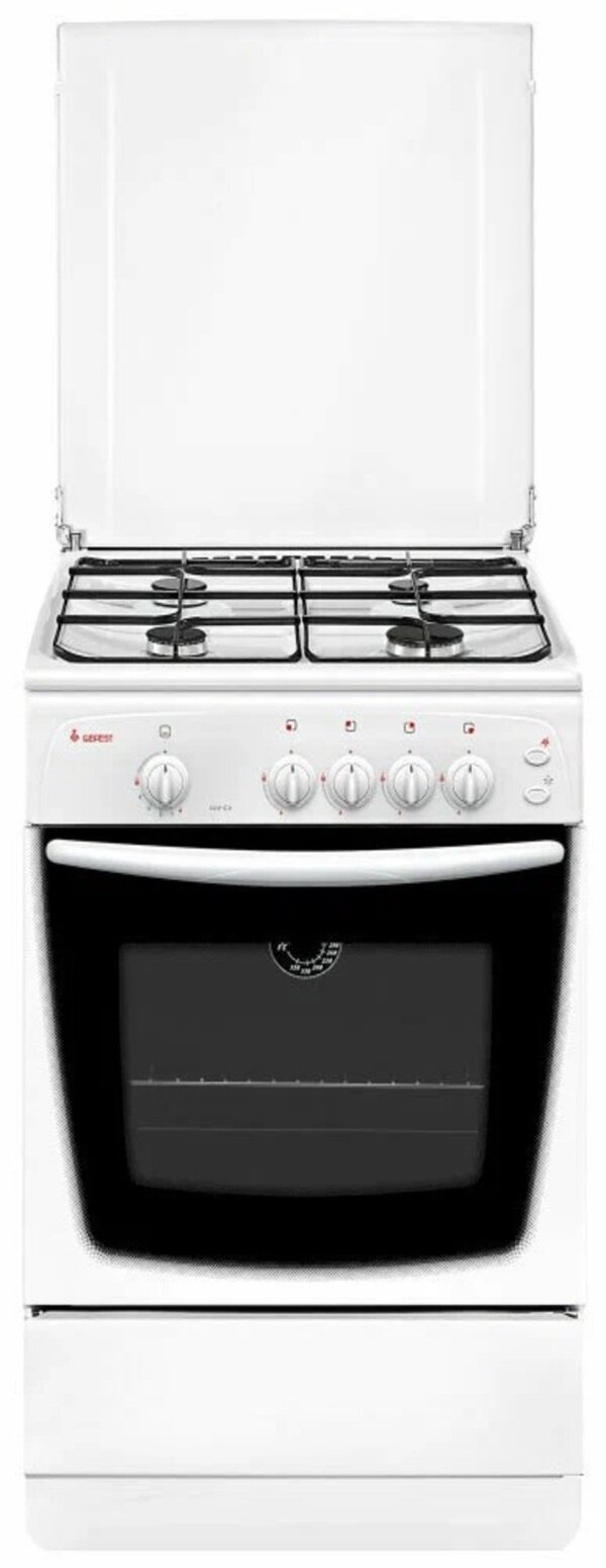 Газовая плита GEFEST 1200-00 С6К33, 4 конфорки, механический электроподжиг, газ-контроль