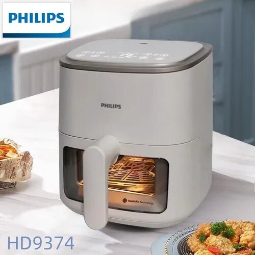 Philips Аэрогриль HD9374, прозрачный, бежевый