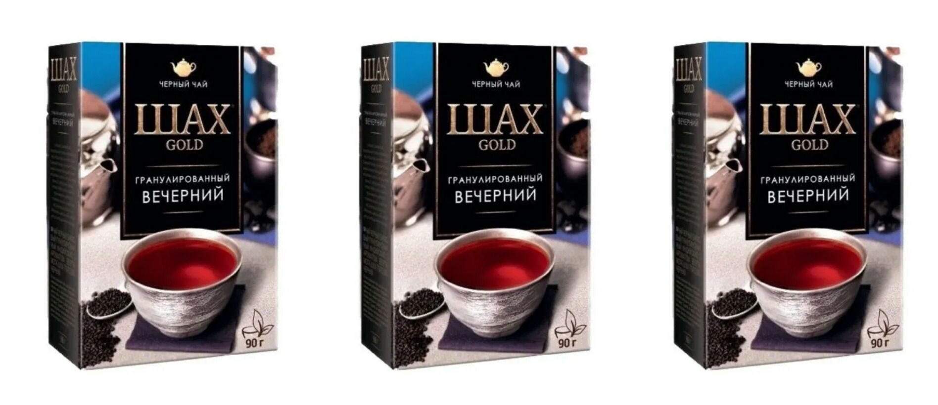 Шах Чай черный Голд, Вечерний бергамот, гранулированный, 90 г, 3 уп