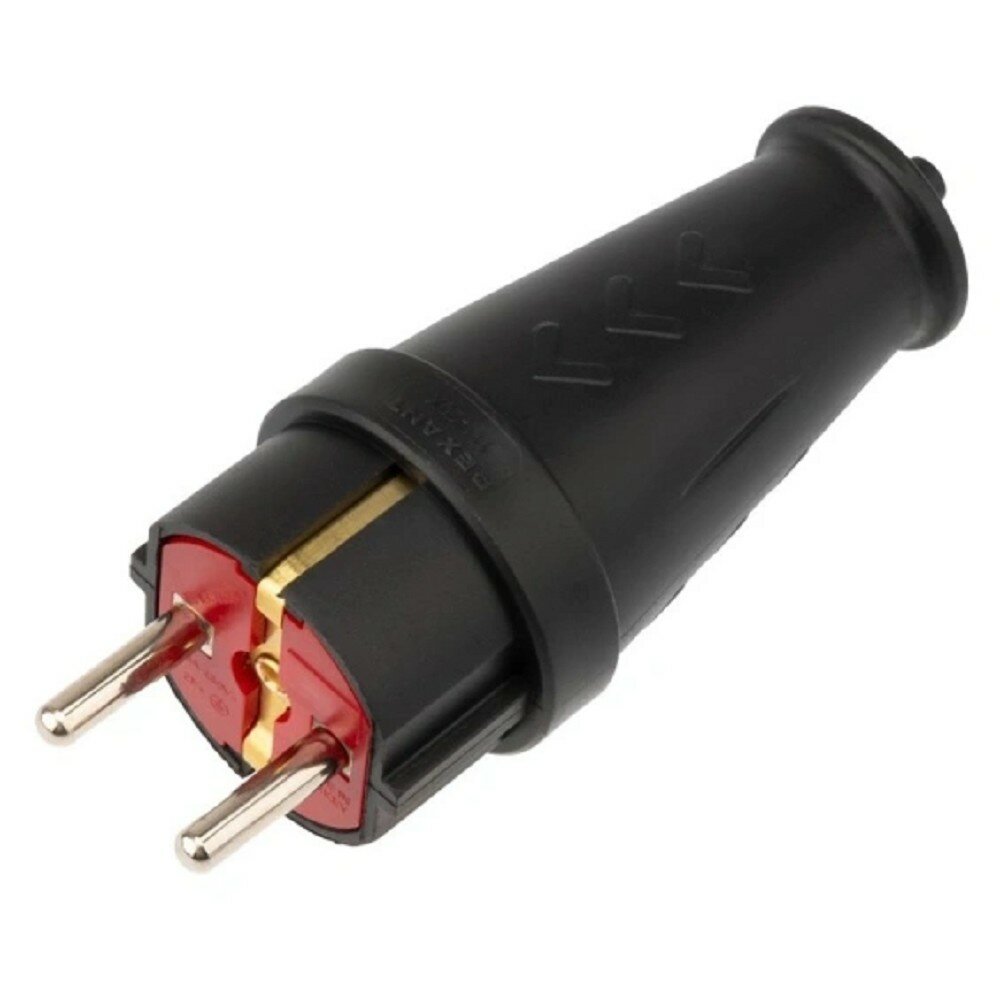 Rexant Smartbuy Вилки, Разъемы силовые, Колодки 111-200 Вилка влагозащищенная прямая COMPACT, с з, 16А, IP44 каучук, черная