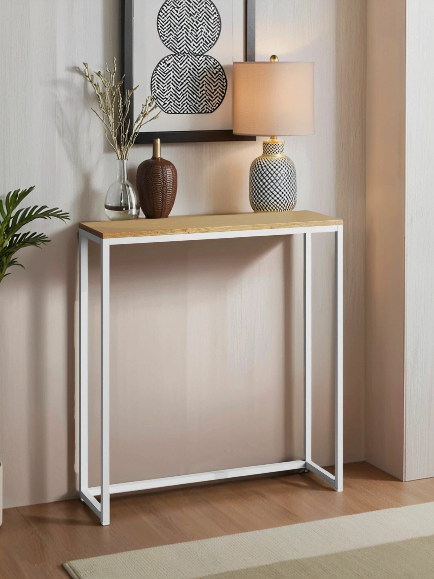 Консольный столик, Дуб Золотистый, 85х80х25 см