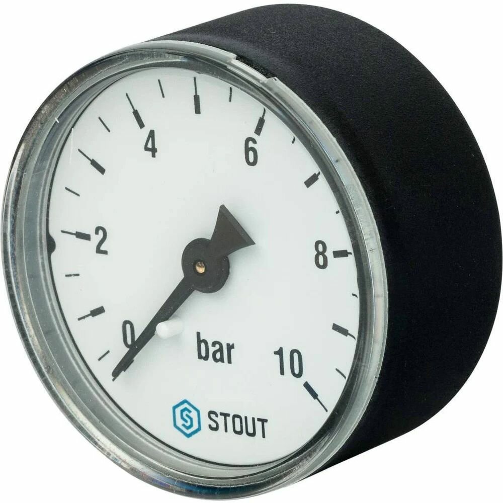 Манометр аксиальный STOUT корпус Dn 63 мм 1/4, 0.10 бар, кл.2.5 SIM-1009-631008 RG0094NU9EUEFM