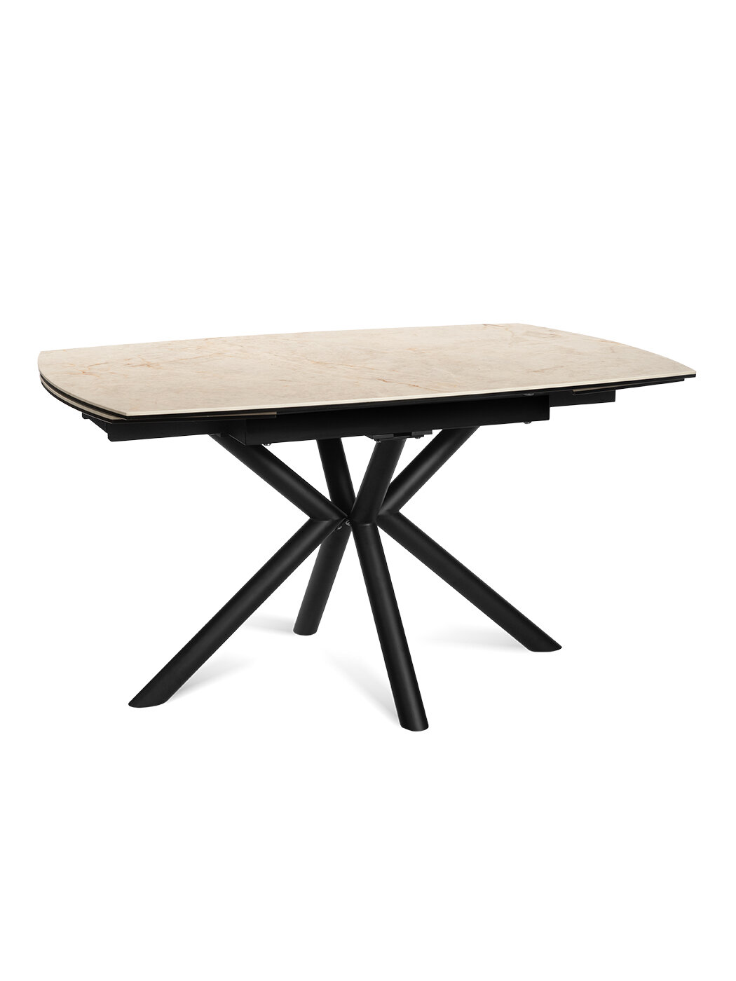 Стол обеденный керамический раздвижной CARMEN 140 MICHIGAN CER на металлокаркасе, 40(200)х95 см (керамика/бежевый кварцит)