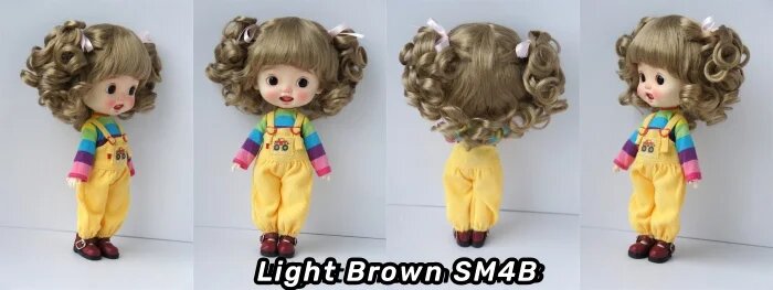 Парик для куклы BJD, светло-коричневый, YOSD 6-7inch