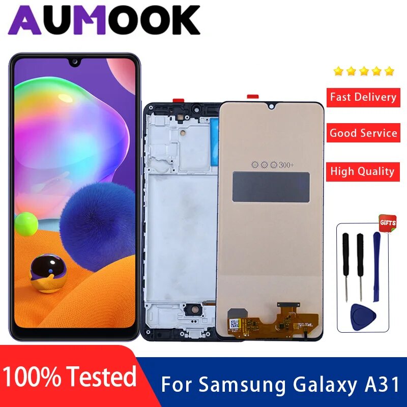 6,4 "OLED для Samsung A31 ЖК-дисплей с сенсорным экраном и дигитайзером в сборе, замена для Samsung A31 A315 A315F ЖК-дисплей с рамкой