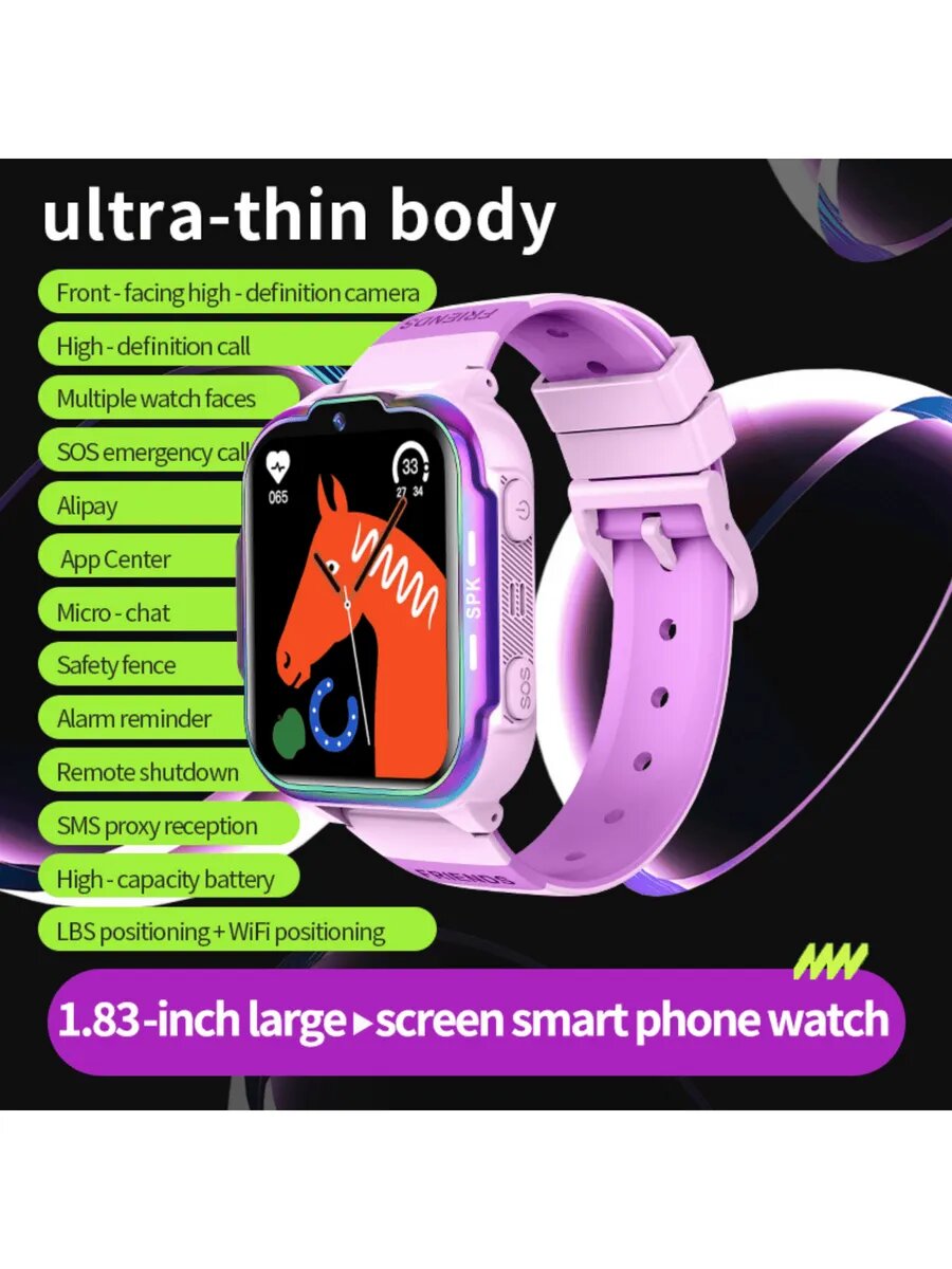 Смарт часы 4G Умные Детские GPS (LBS) WiFi с видеозвонком