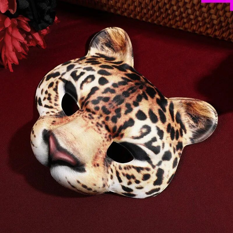 Костюмы маски на Хэллоуин, леопардовый полузверь для вечеринки, выпускного, маскарада