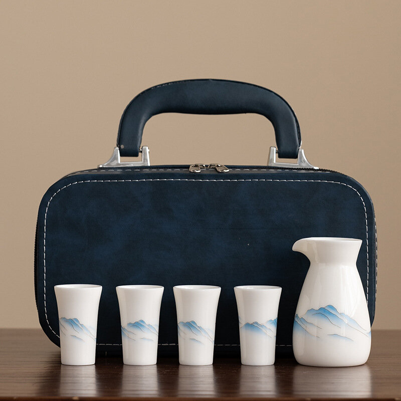 Керамический декантер для вина, винный набор нефритового цвета, бокалы для вина, портативные маленькие винные чашки для путешествий и домашнего использования, подарочный товар.