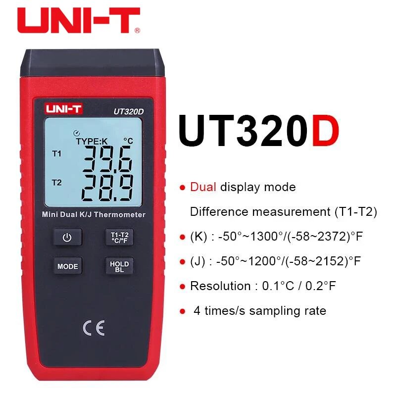 UNI-T UT320D Mini Dual K/J Термометр, UT320D