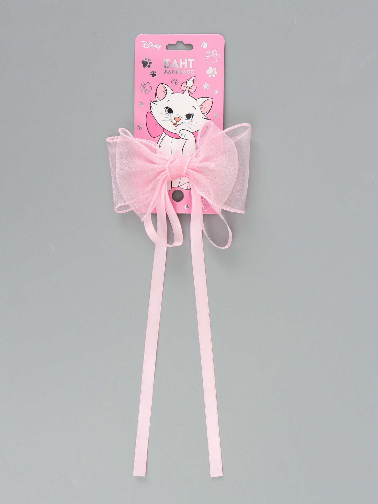 Бант для волос на заколке с лентами, розовый, Кошечка Мари, цвет: розовый