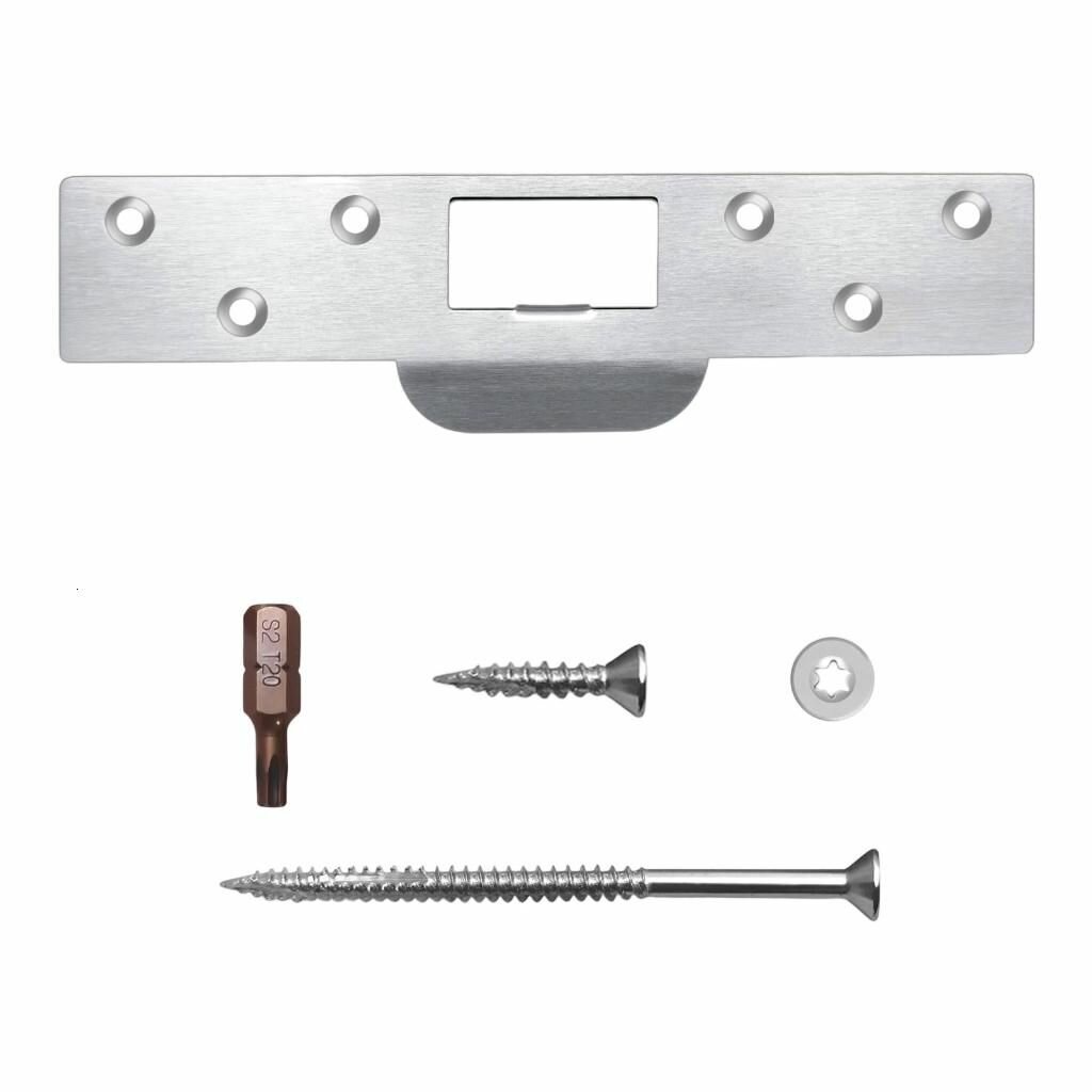 Ремонтная пластина для смещенных отверстий дверной коробки, Серебро