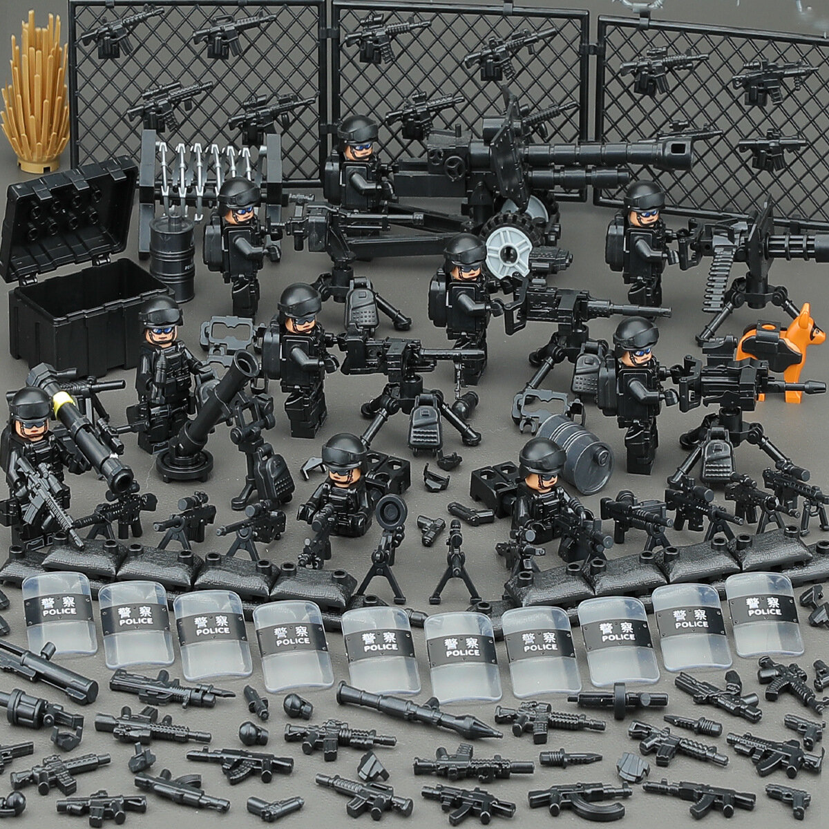 Военные строительные блоки, минифигурки спецназа, солдаты, городские SWAT, мини-фигурки, оружие, пистолеты, игрушки для мальчиков, деревянные сборки