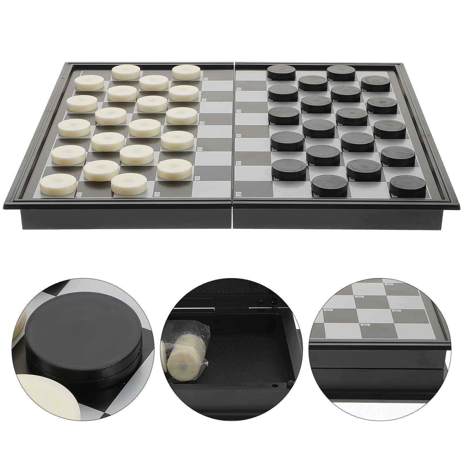 Пластиковый складной набор для игры в международные шашки для домашнего использования