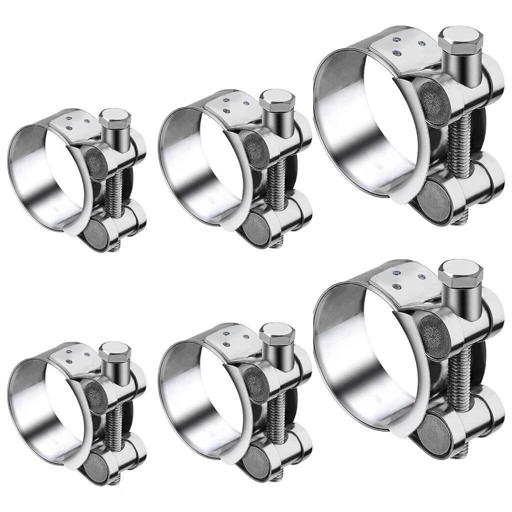 6 шт. Универсальные металлические хомуты для шлангов, Т-образные хомуты для выхлопных труб, ремонт шлангов бассейна и стиральных машин