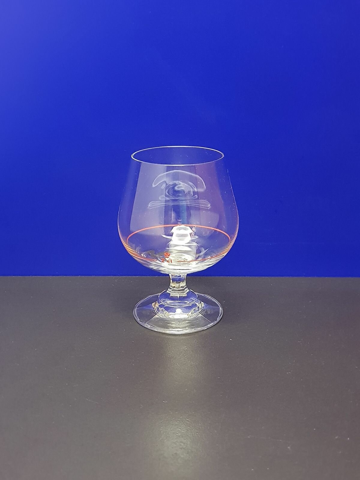 Винтажный дегустационный коньячный бокал на рельефной ножке, стекло, 180 мл, Европа 80е